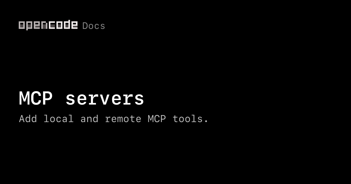 MCP servers | opencode