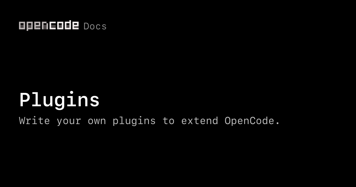 Plugins | OpenCode