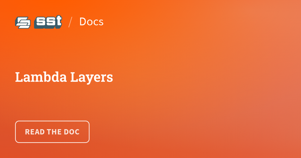 Lambda Layers | SST v2