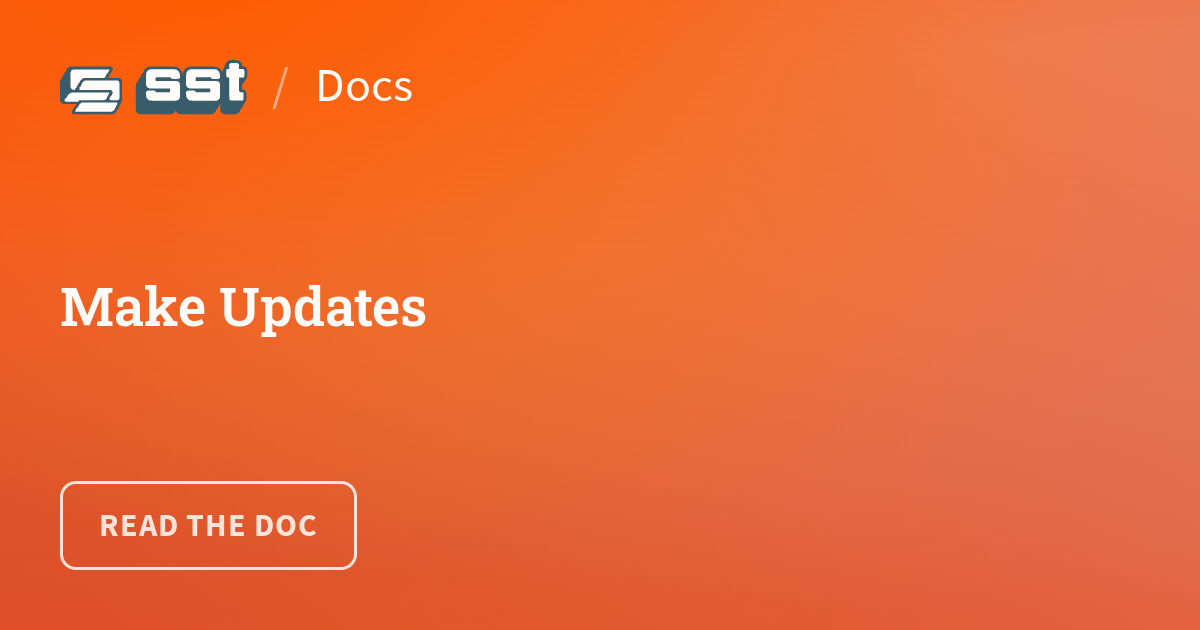 Make Updates | SST v2