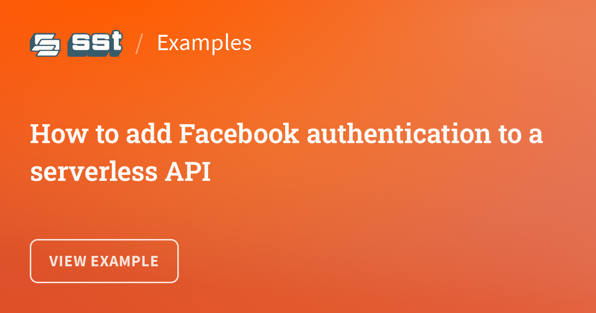 How to add Facebook authentication to a serverless API