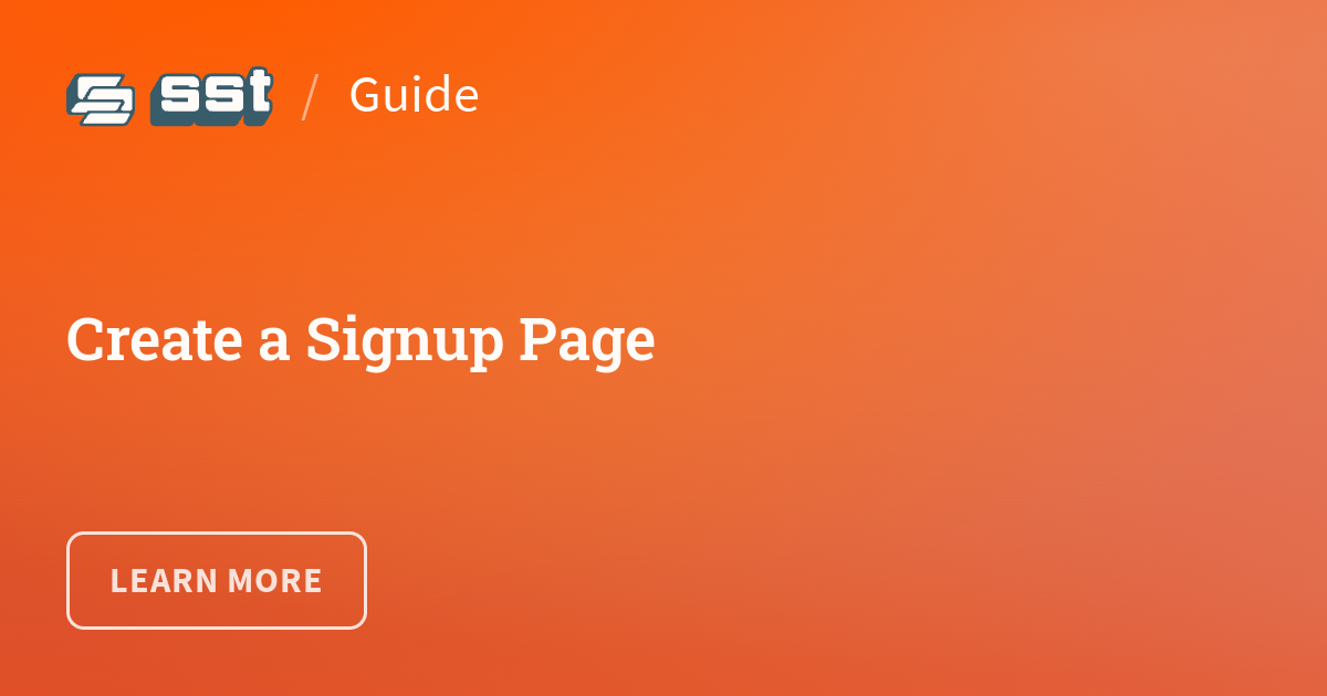 Create a Signup Page
