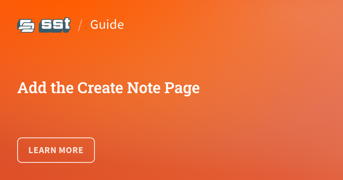 Add the Create Note Page