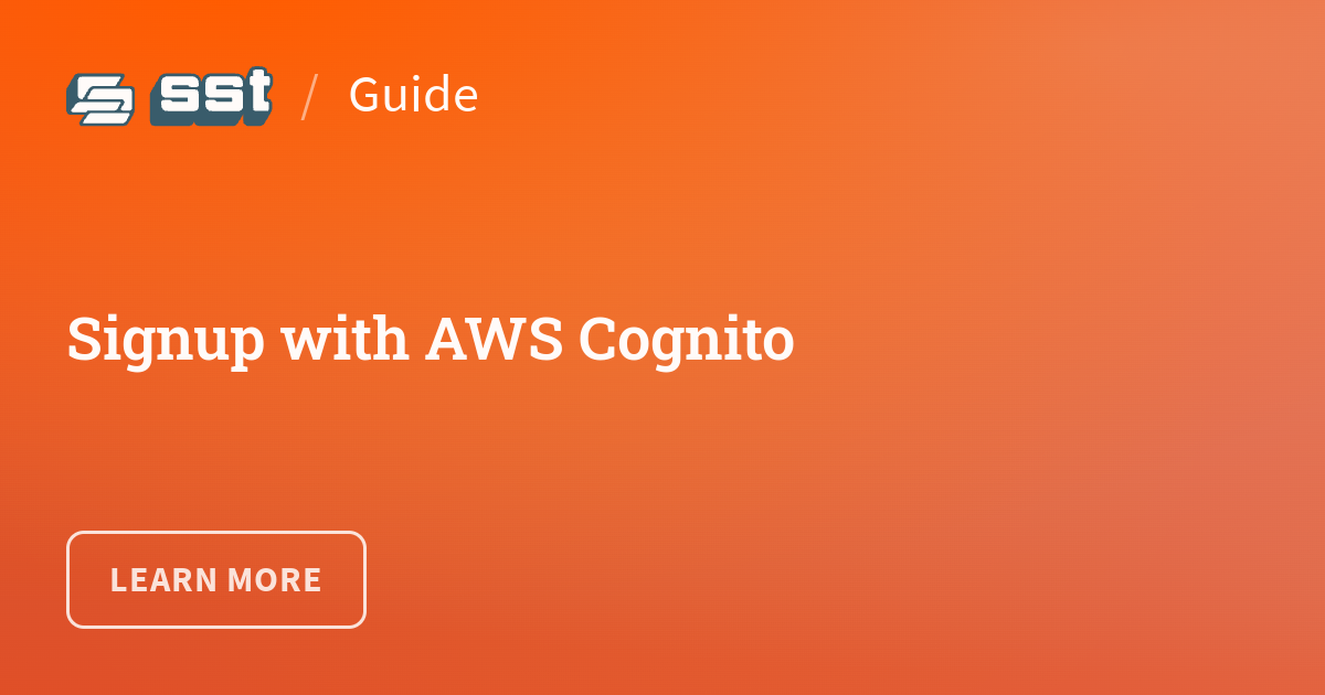 Signup with AWS Cognito