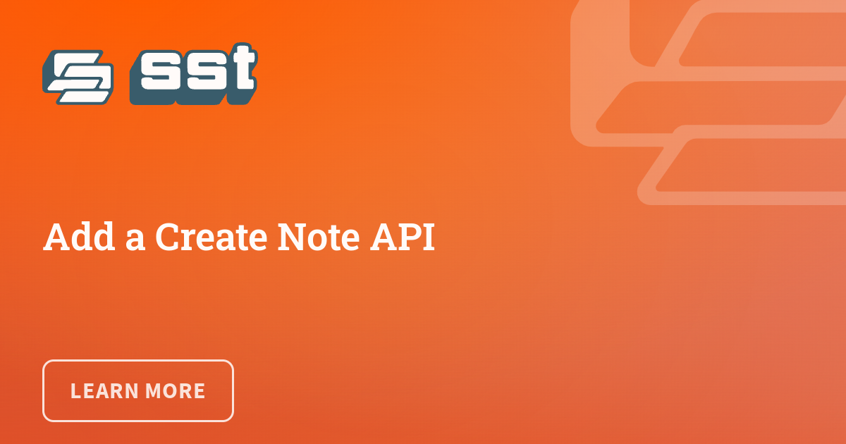 Add a Create Note API