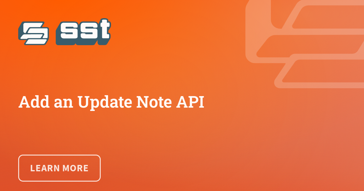 Add an Update Note API