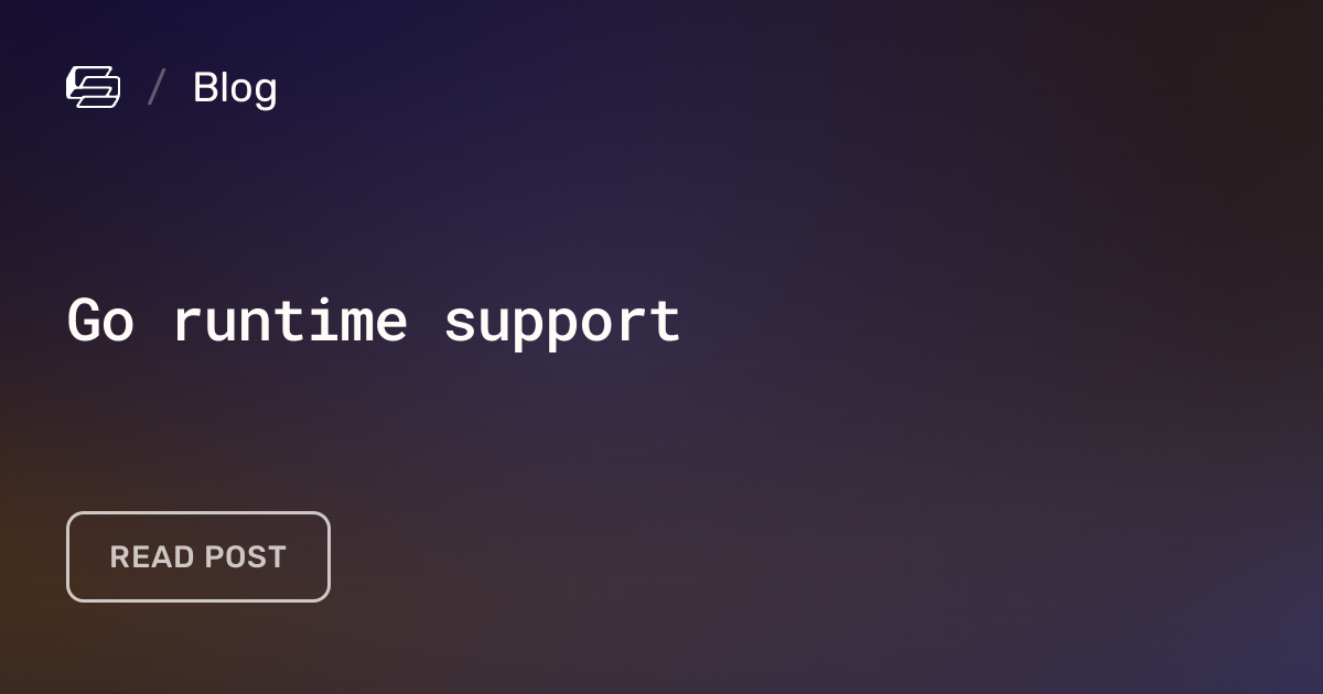 Go runtime support | SST