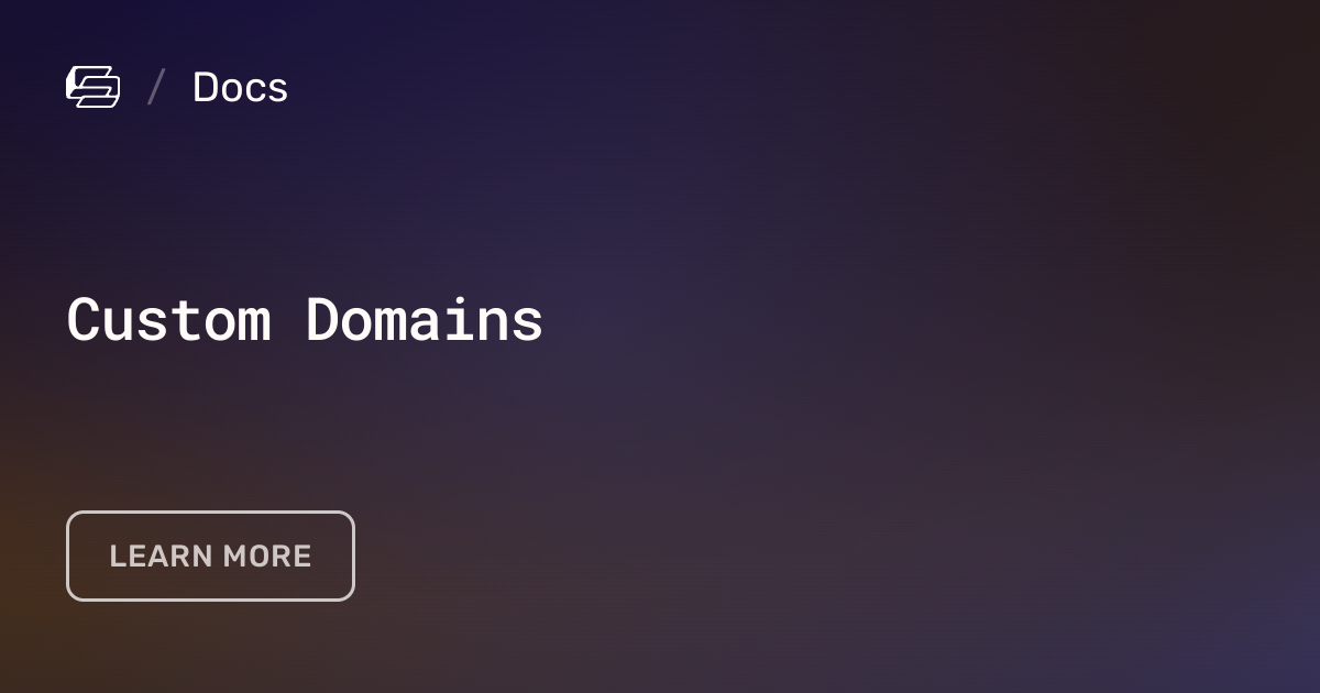 Custom Domains | SST
