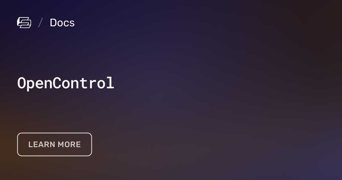 OpenControl | SST