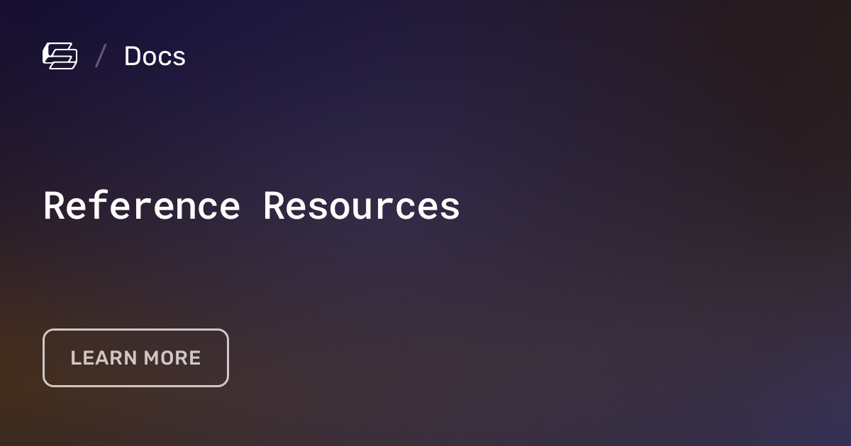 Reference Resources | SST
